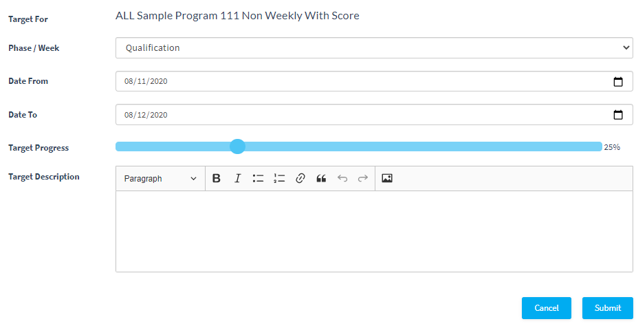 Myportfolio - How to add phase targets for a specific learner? – Olive
