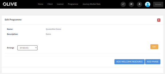 Myportfolio - Creating a new Programme – Olive